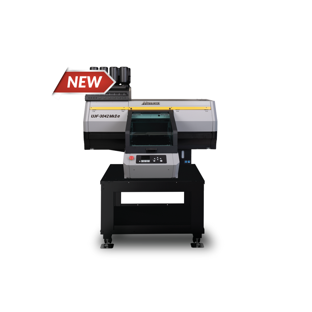 Mimaki UJF-3042MKIIE Small-Format Tabletop UV-LED Flatbed Printer– Amcad & Graphics